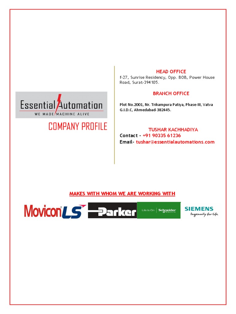 ESSENTIAL AUTOMATION Company Profile-1 | PDF | Automation ...