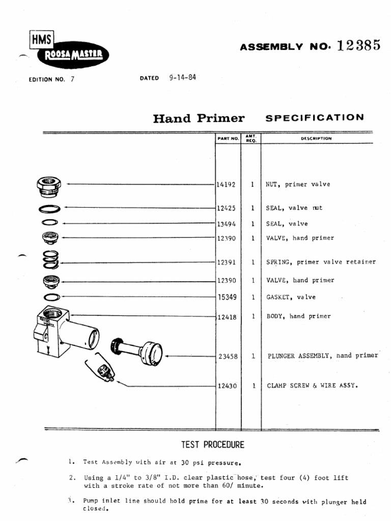 Hand Primer: Specification | PDF