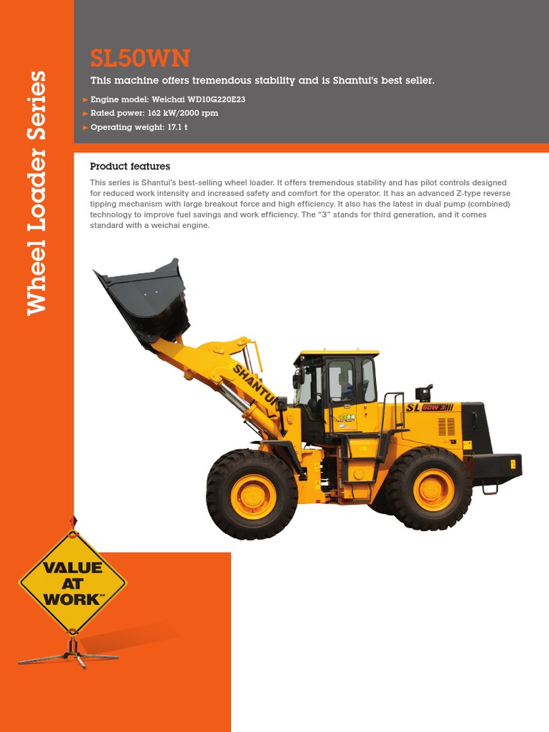 Shantui SL50WN Wheel Loader Specs | PDF | Steering | Four Wheel Drive