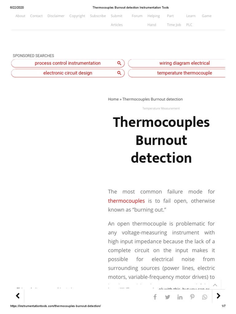 Thermocouples Burnout Detection Instrumentation Tools | PDF