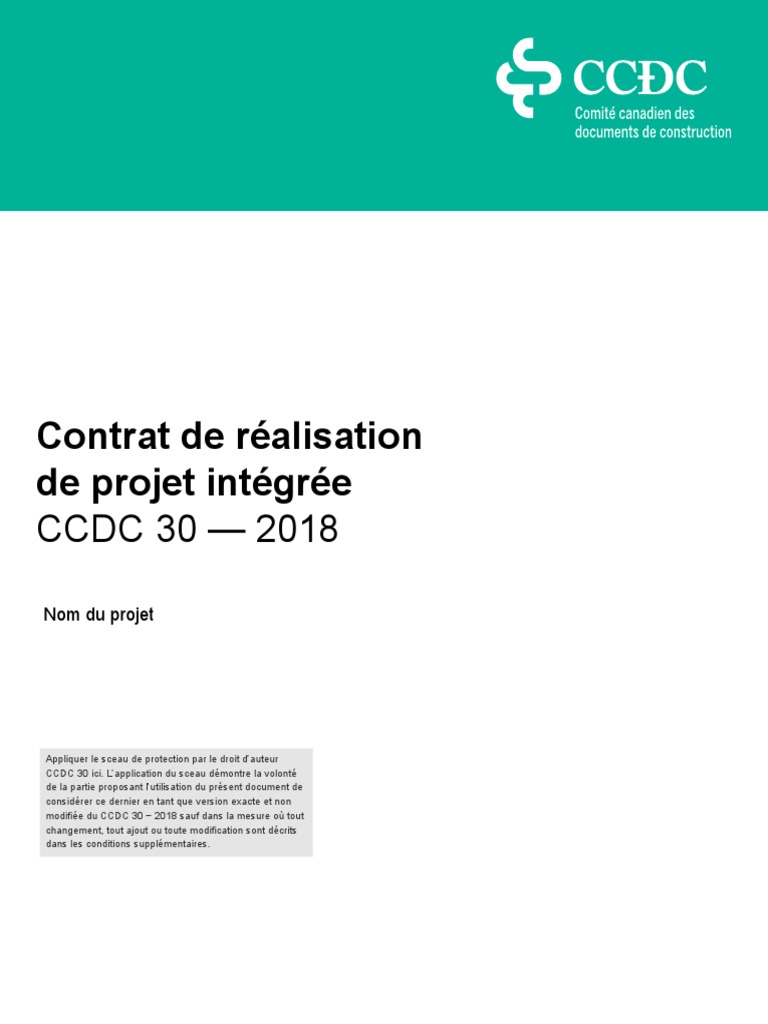 CCDC - 30 - Contrat de Réalisation de Projet Intégrée - 2018 | PDF