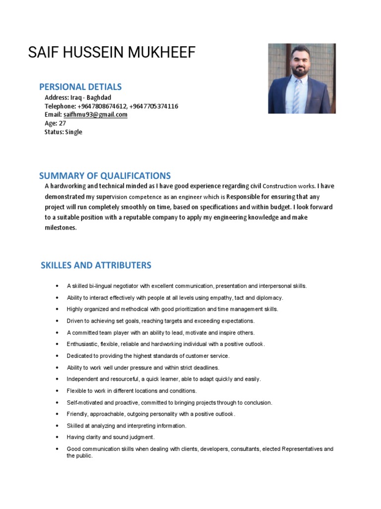 Saif Hussain CV | PDF | Engineering | Communication