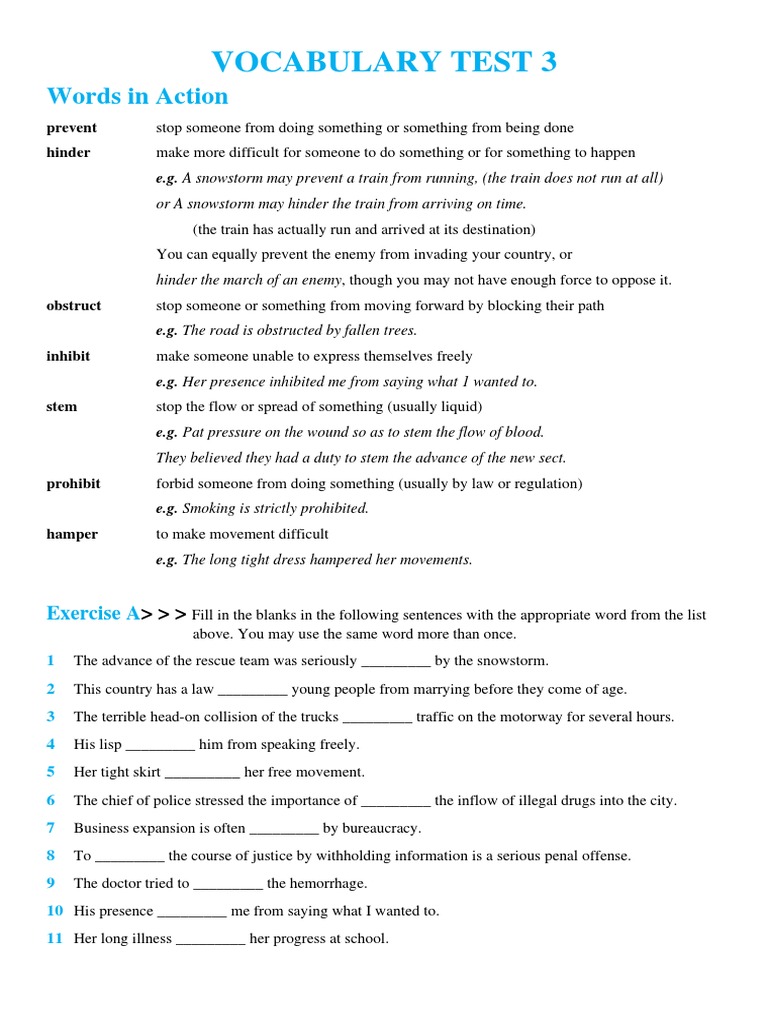 Vocabulary 3 Pdf Prison Noun