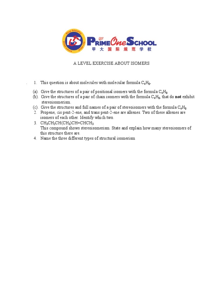 Worksheet About Isomers 2022 | PDF