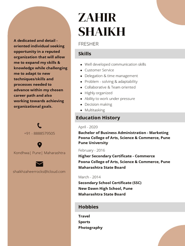 Zahir Resume 2023 Compressed | PDF