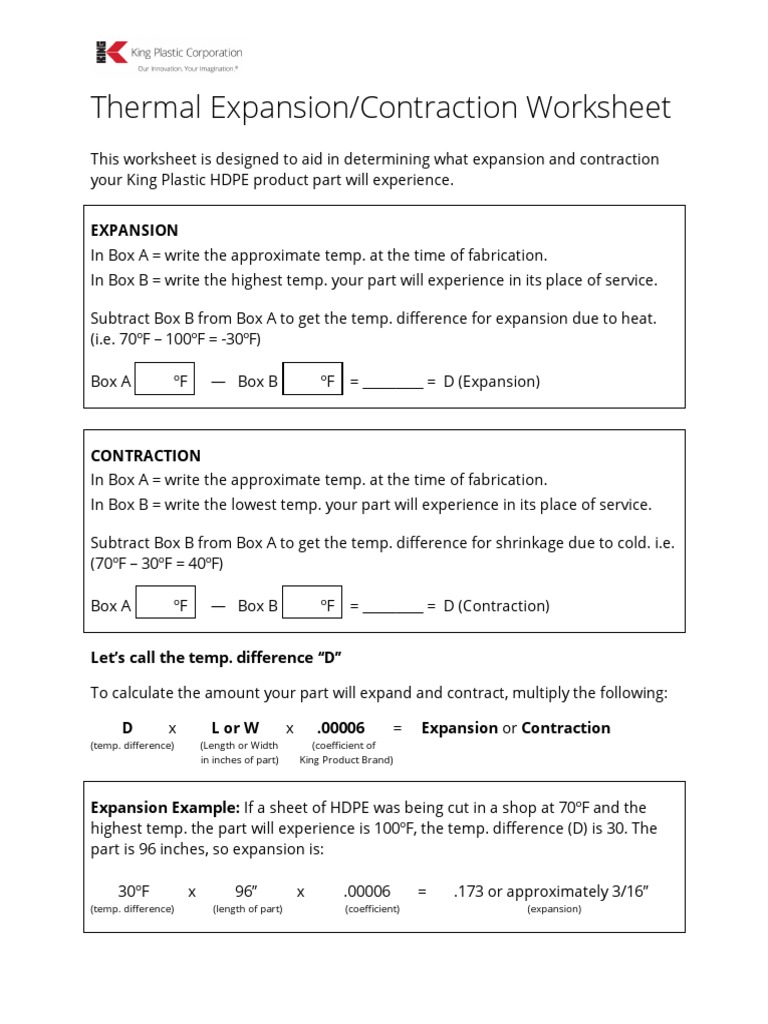 Expansion Contraction-Worksheet | PDF