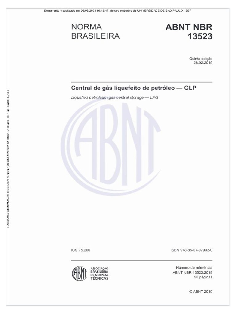 ABNT NBR 13523 - Central Predial de Gás Liqüefeito de Petróleo | PDF