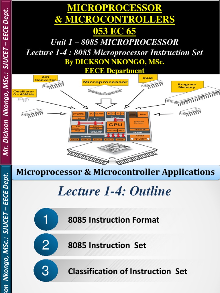 UNIT 1 - Microprocessor Microcontroller - Lecture 4 - 8085 Instruction Set | PDF | Computer ...
