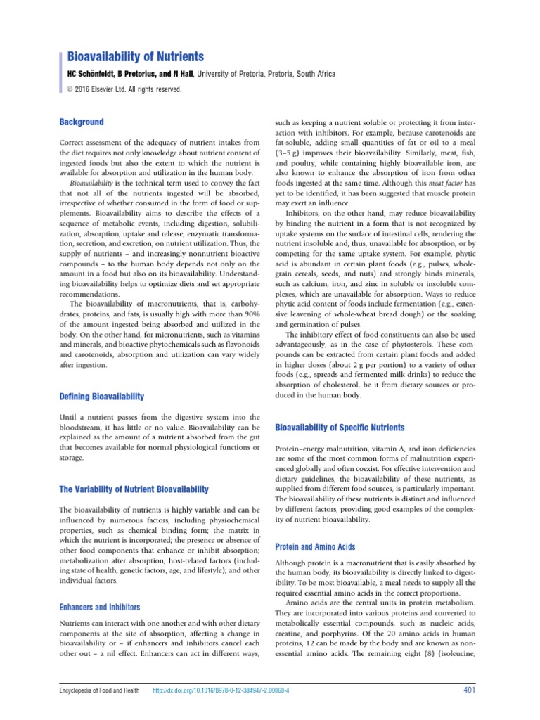 Nutrient Bioavailability Explained | PDF | Vitamin A | Nutrients