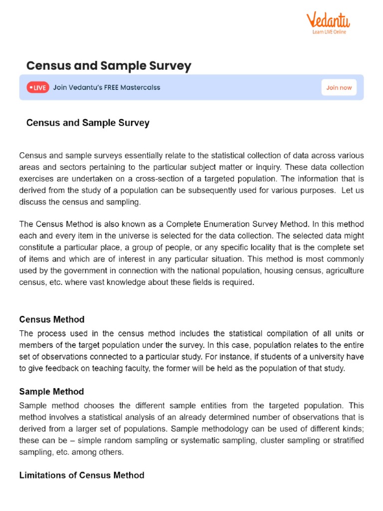 Census and Sample Survey | PDF