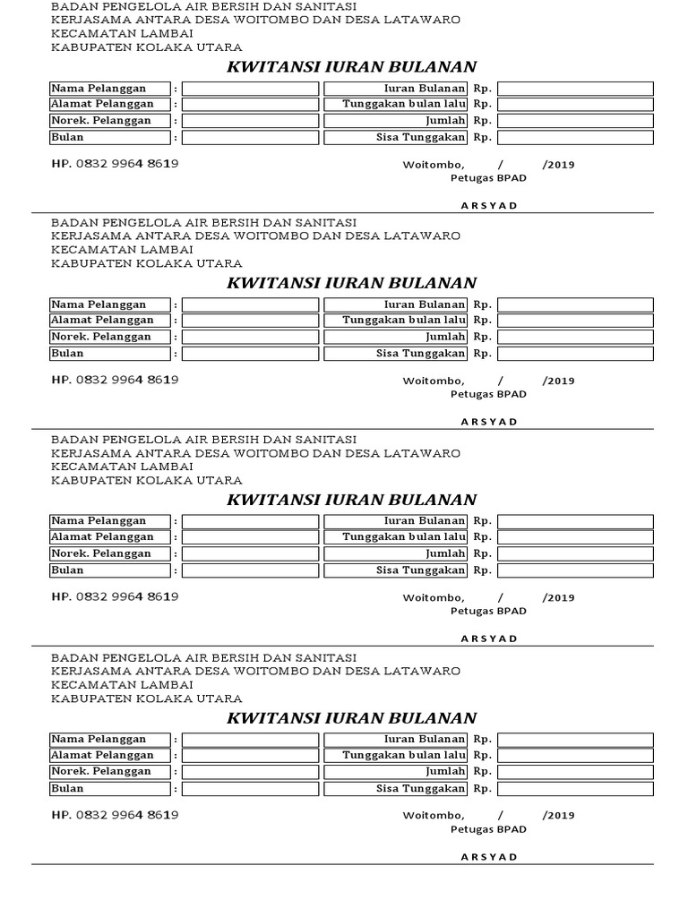 Kwitansi AIR | PDF
