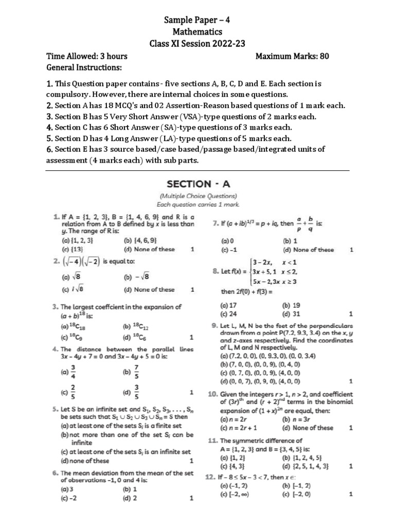 Class 11 Sample Paper 04 | PDF | Career & Growth | Computers