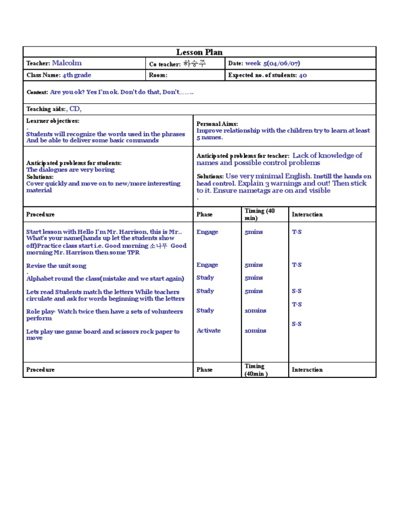 Lesson - Plan - 4th Grade Unit 2 Week3 | PDF | Lesson Plan | Teachers
