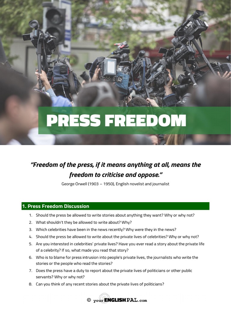 Press Freedom: Issues and Perspectives | PDF | Freedom Of The Press ...
