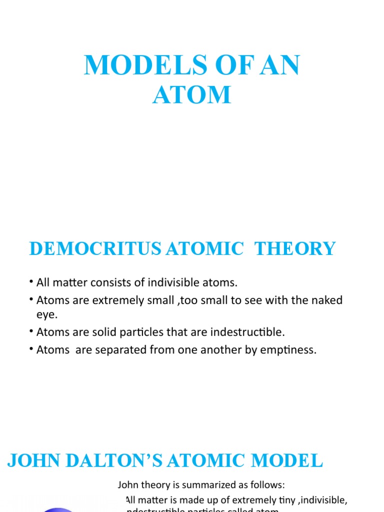 Models of an Atom | PDF
