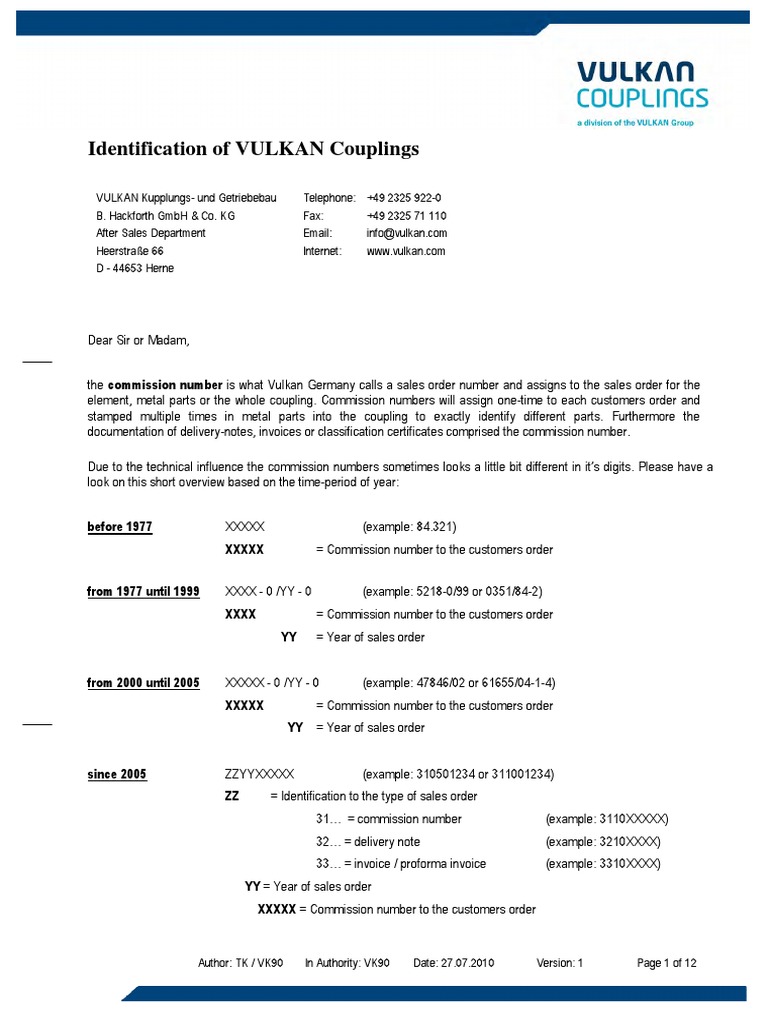 Identification of Vulkan Couplings | PDF