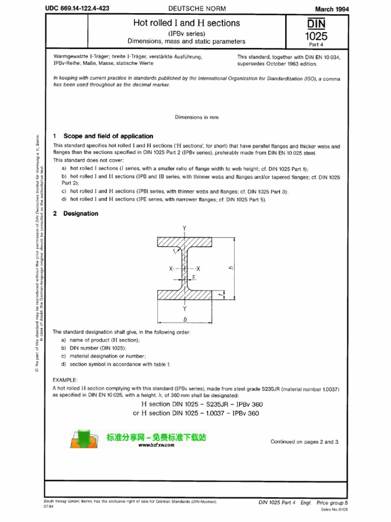 Din 1025-4-1994 Eng | PDF