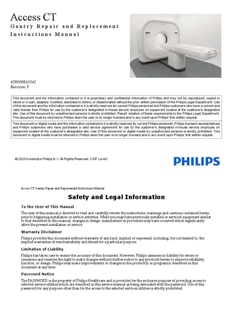 Access CT: Gantry Repair and Replacement Instructions Manual | PDF
