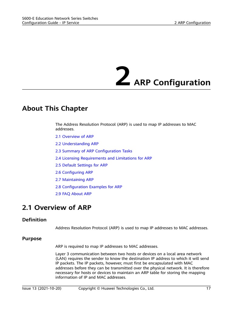 01-02 ARP Configuration | PDF