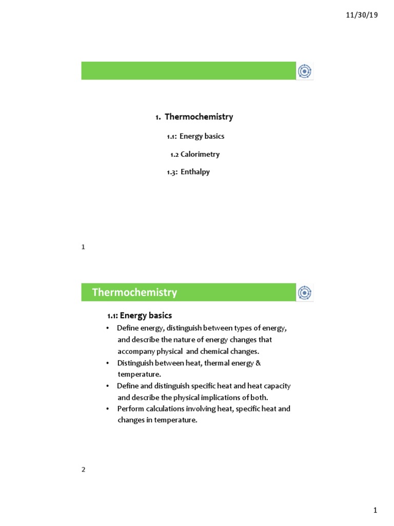 Thermochemistry Module | PDF