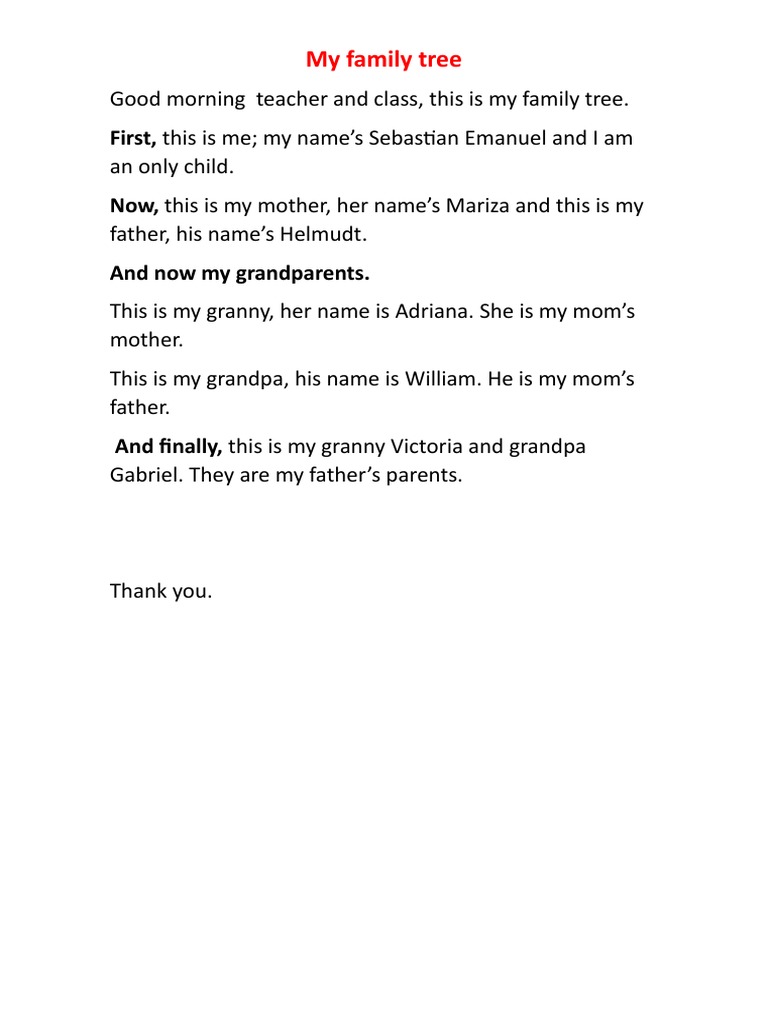 My Family Tree | PDF