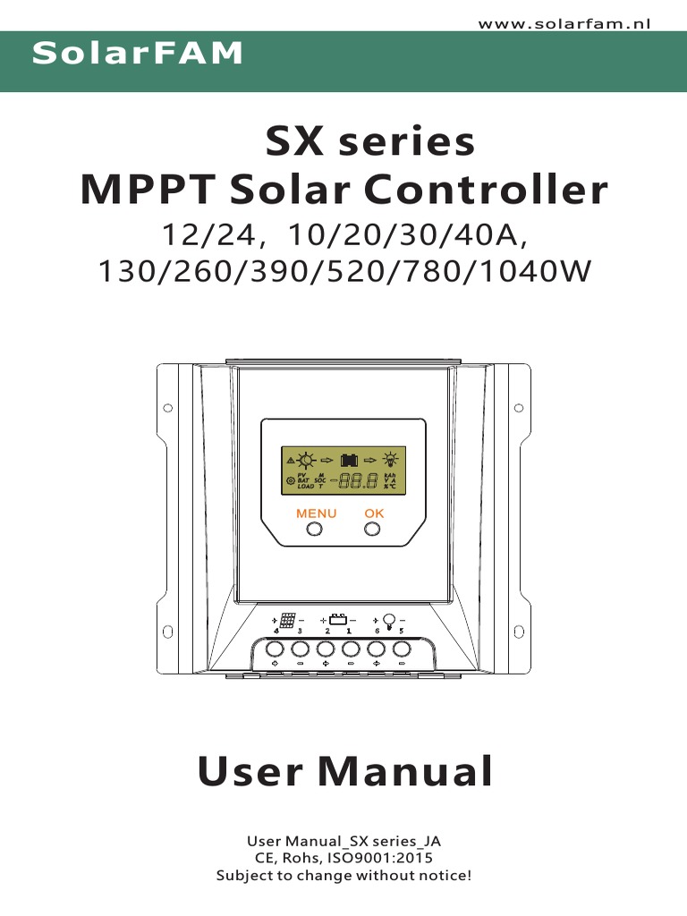 SX Series MPPT Solar Controller Manual | PDF | Computers | Technology ...