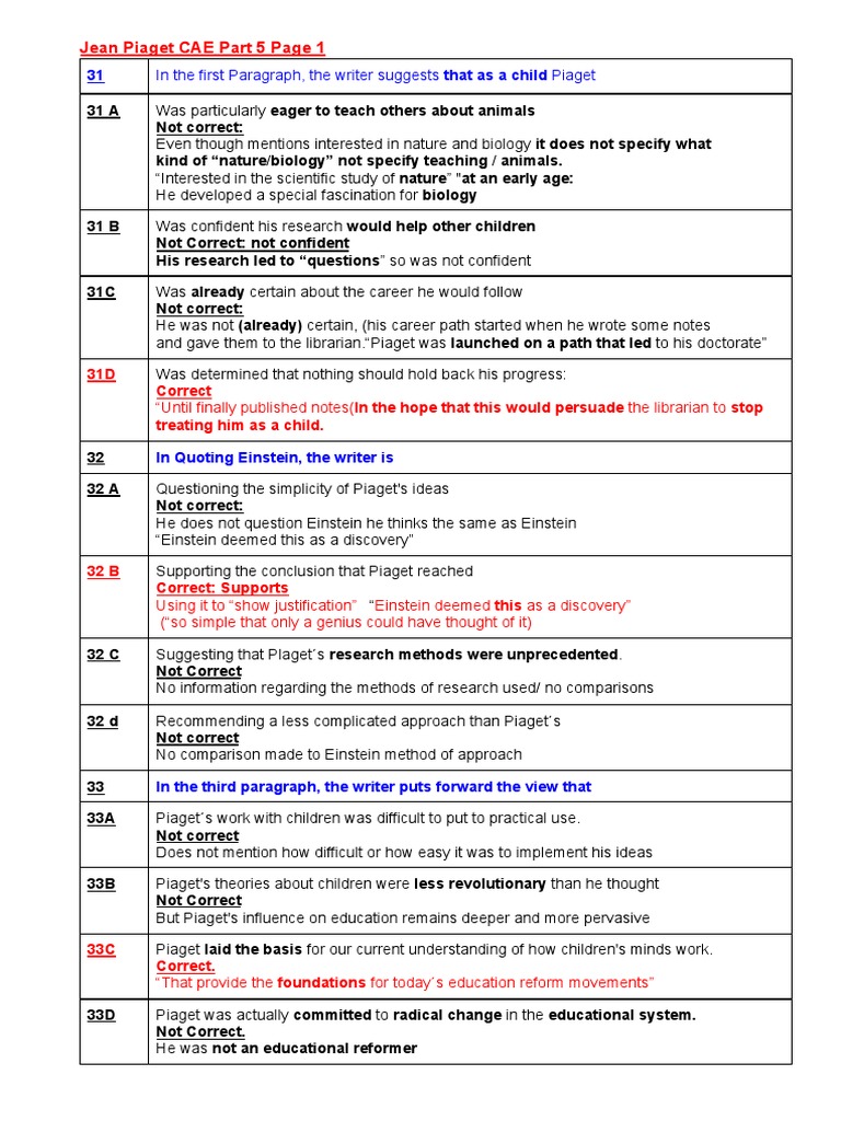 Jean Piaget - CAE Part 5 | PDF
