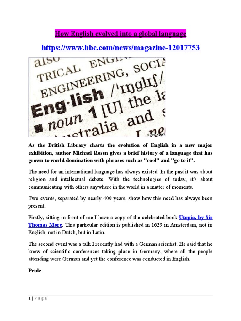 Evolution of English as Global Language | PDF | History