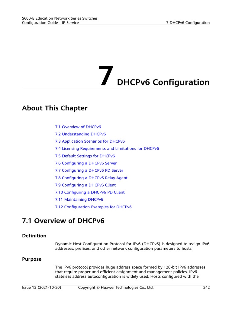 01-07 DHCPv6 Configuration | PDF