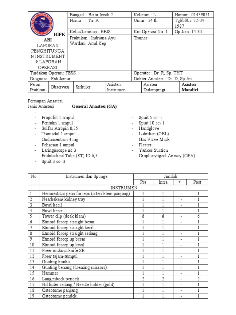 Laporan Operasi FESS | PDF