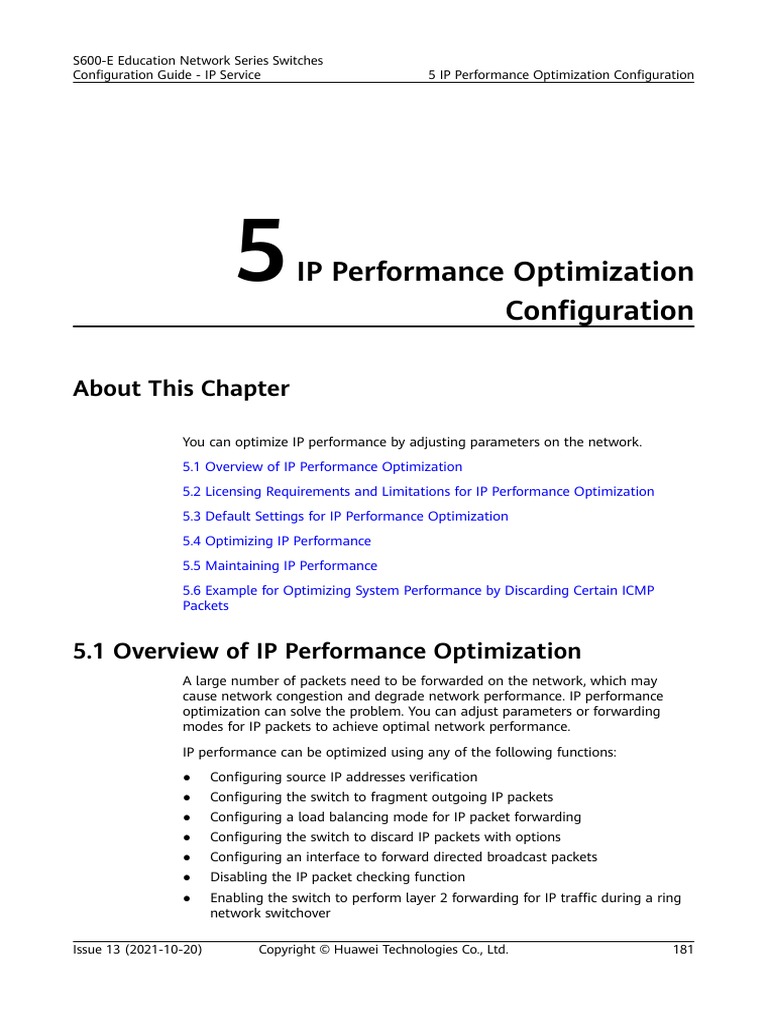 01-05 IP Performance Optimization Configuration | PDF