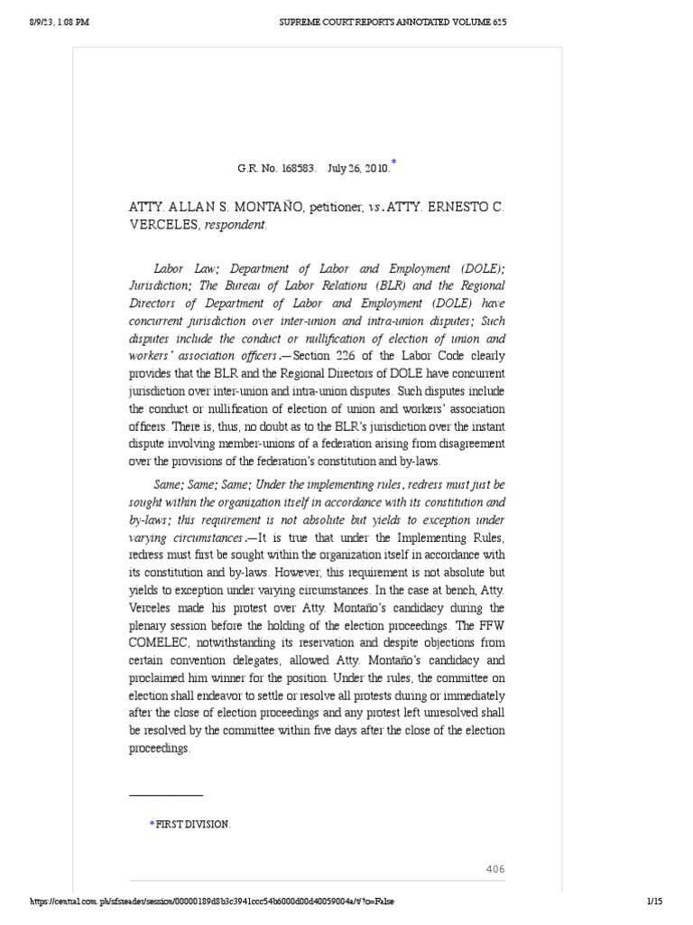 Montaño vs. Verceles Labor Case Review | PDF