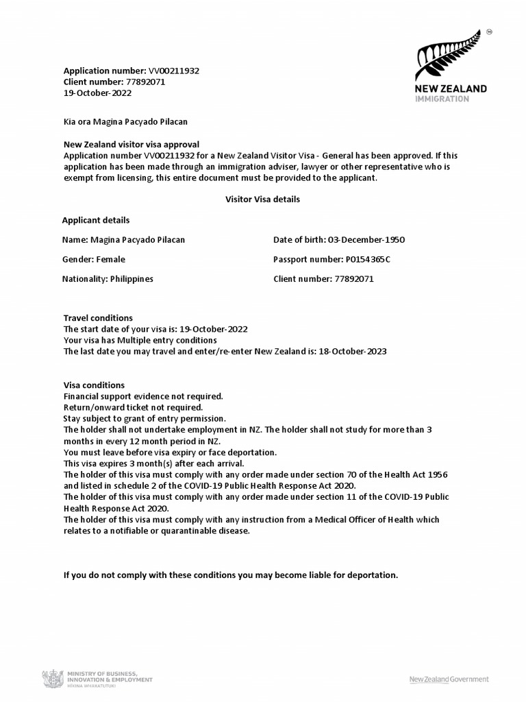 Visa New Zealand | PDF | Travel Visa | Government Visa New Zealand | PDF | Travel Visa | Government