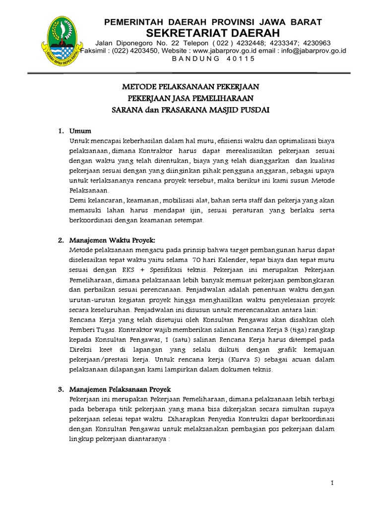 Metode Pelaksanaan Pekerjaan | PDF
