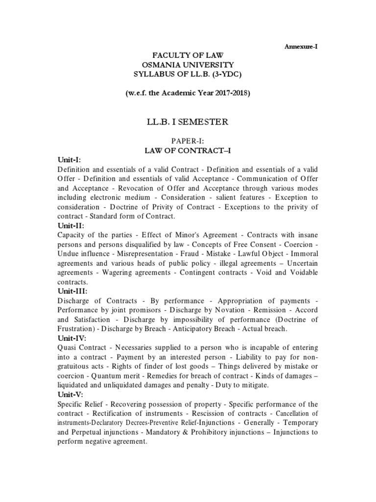LLB 3YDC Complete Syllabus | PDF