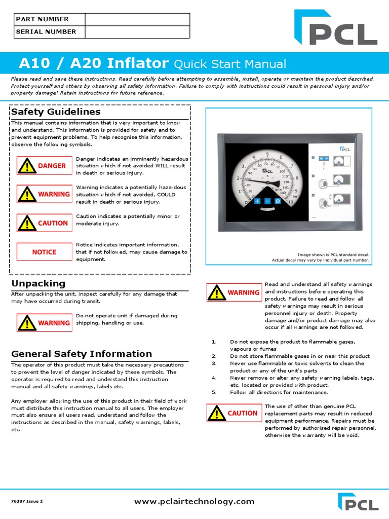 A10/A20 Inflator Quick Start Guide | PDF | Electromagnetic ...