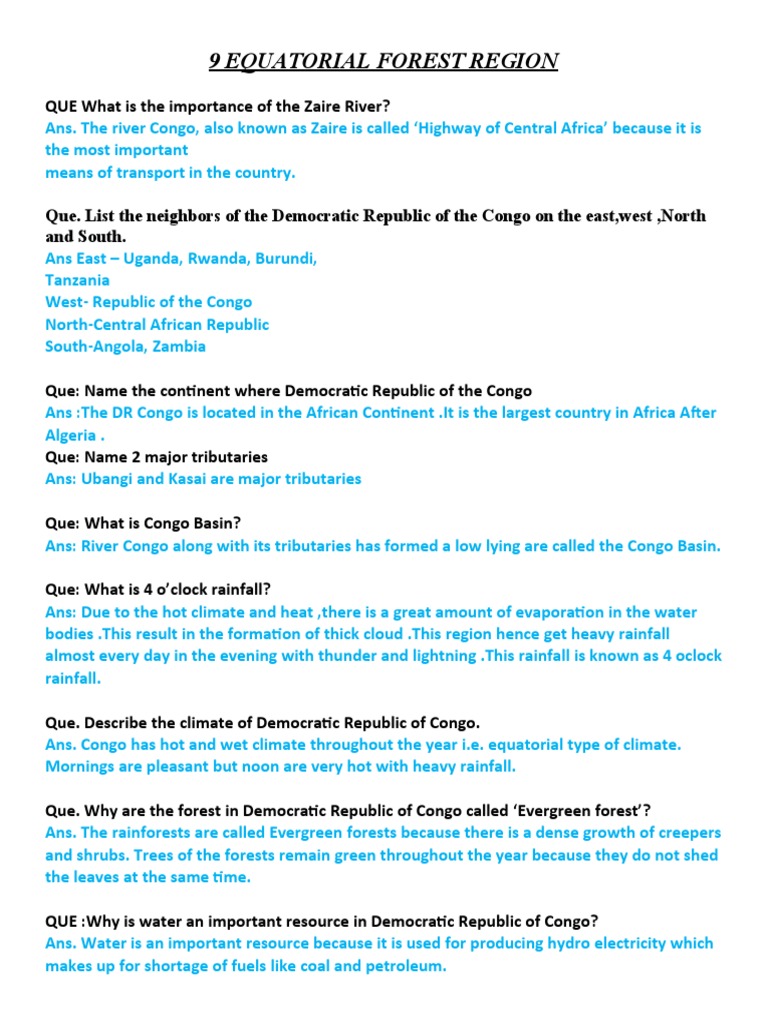 9 Equatorial Forest Region | PDF