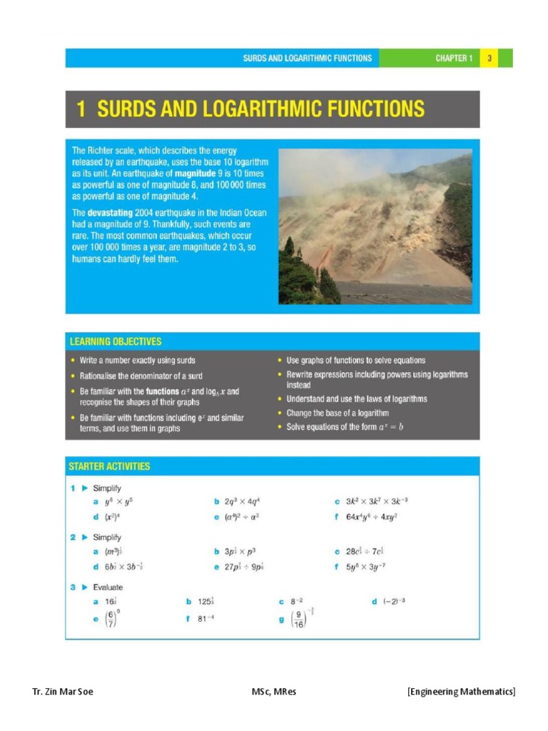 Surds and Logarithmic Functions | PDF