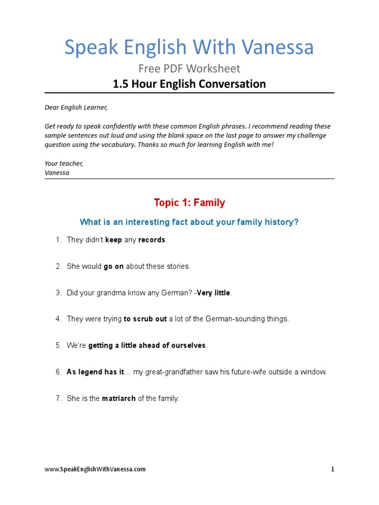 11 Real Conversation - Speak English With Vanessa | PDF