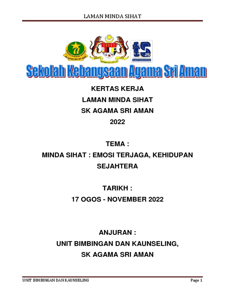 kertas kerja laman minda sihat | PDF