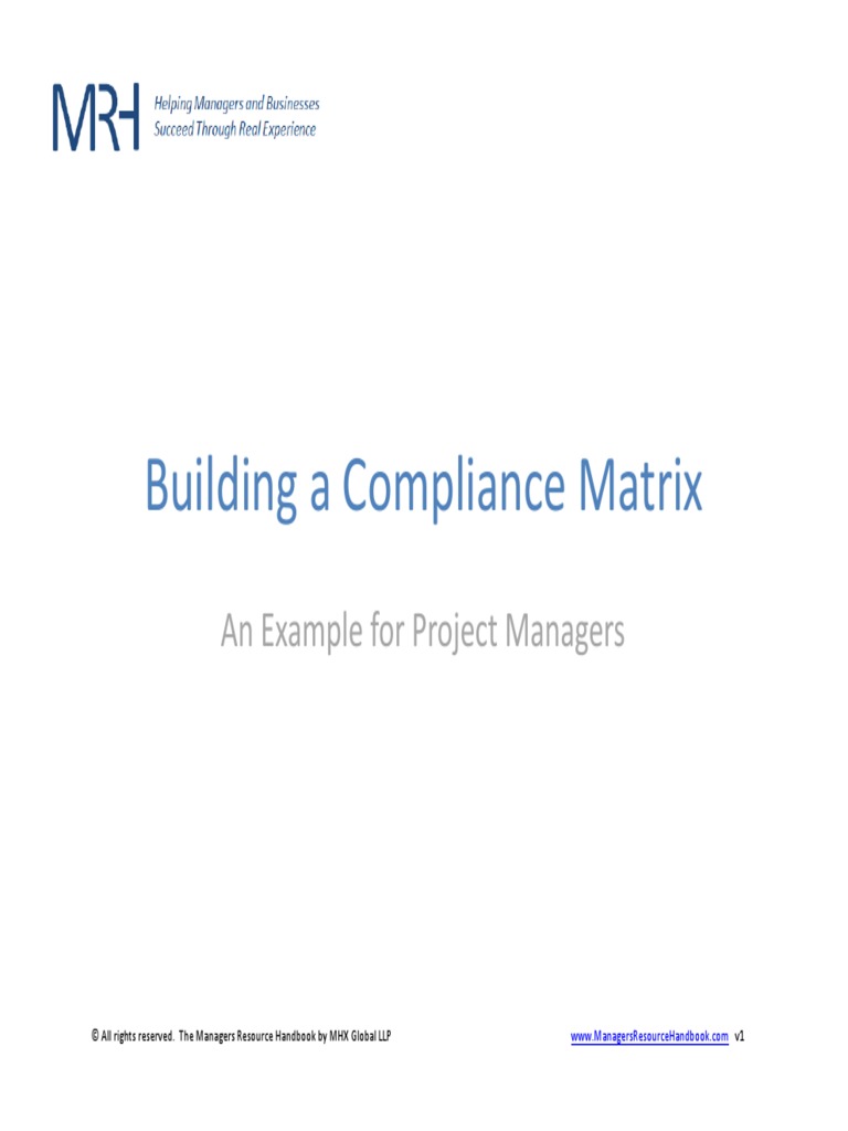 Building A Compliance Matrix | PDF