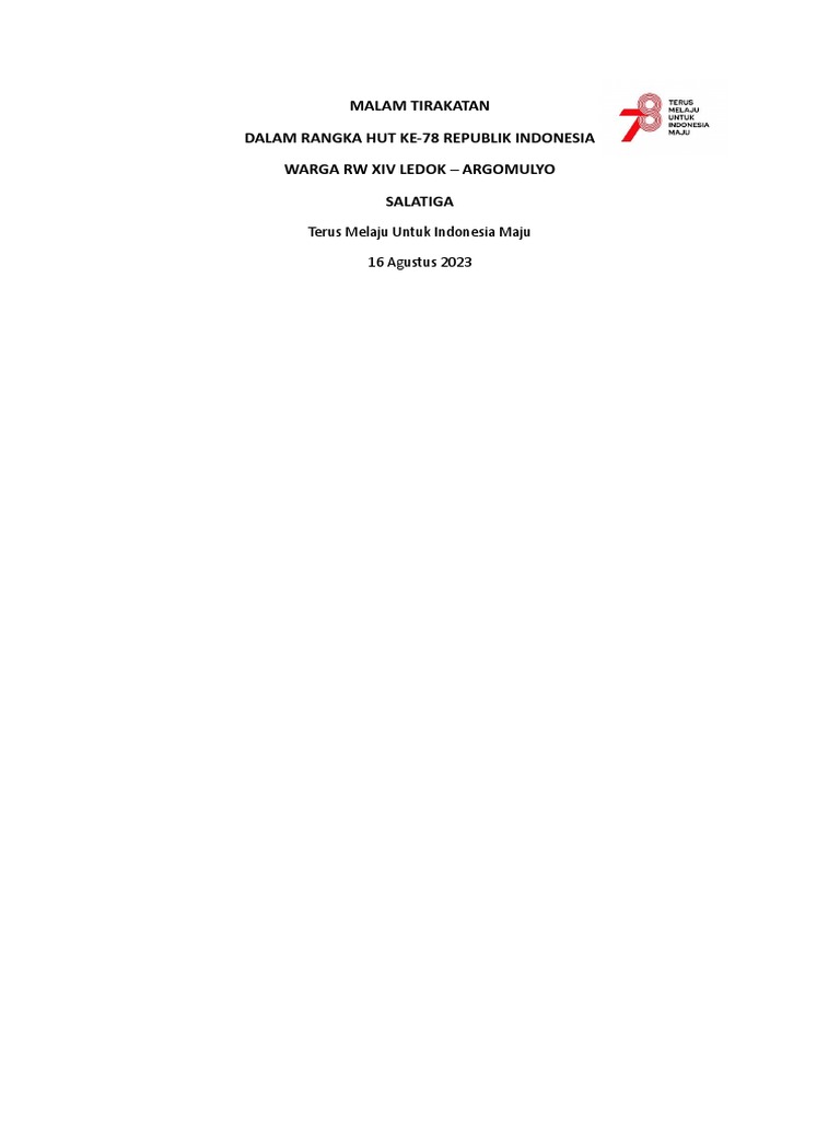 Konsep MMT Malam Tirakatan 78 | PDF