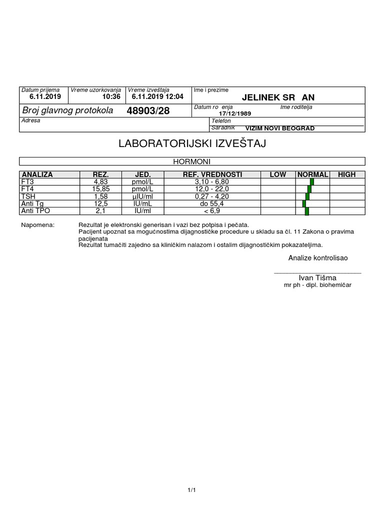 NALAZ JELINEK SRDjAN | PDF