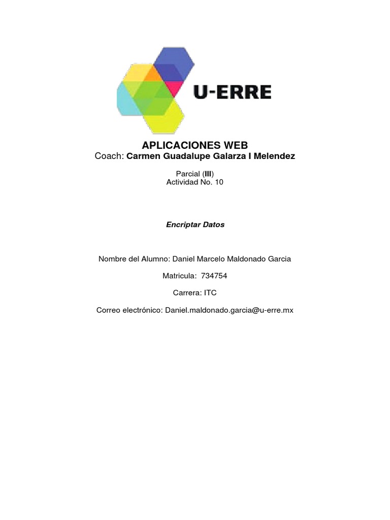 Actividad 10 - Encriptar Datos | PDF