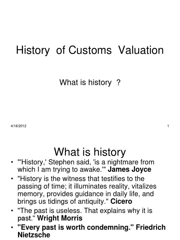 History of Customs Valuation | PDF | Prices | Sales