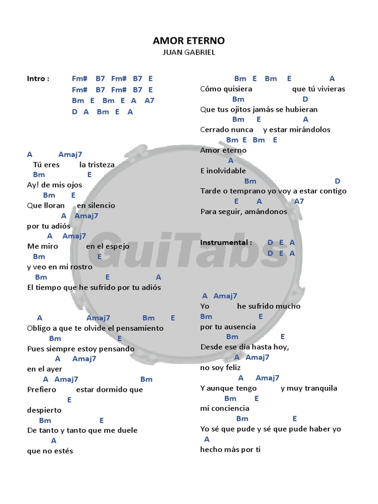 Letra y Acordes de "Amor Eterno" | PDF