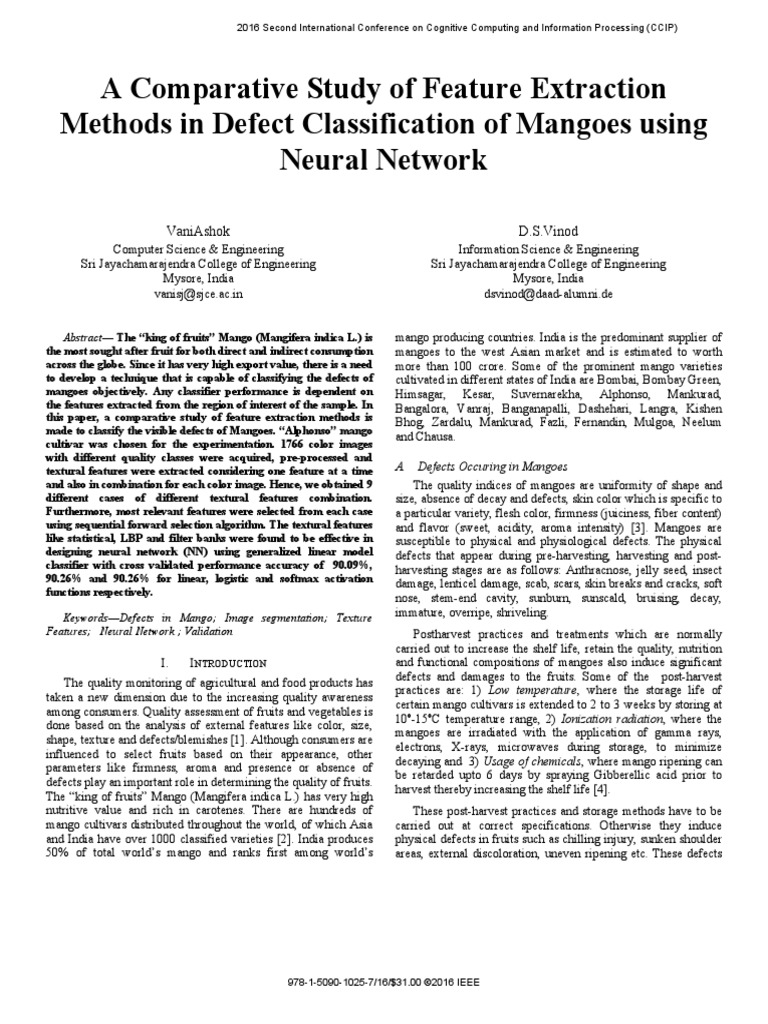 2016 IEEE-fruits-mango-Methods in Defect Classification of Mangoes ... 2016 IEEE-fruits-mango-Methods in Defect Classification of Mangoes ...