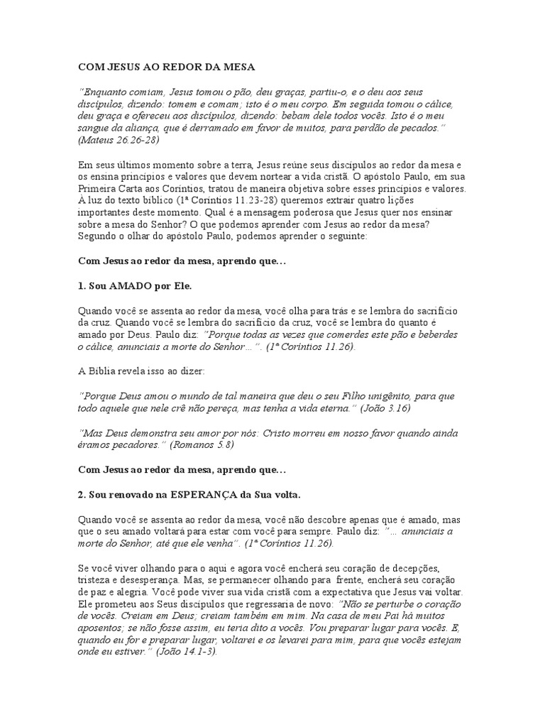 Com Jesus Ao Redor Da Mesa | PDF