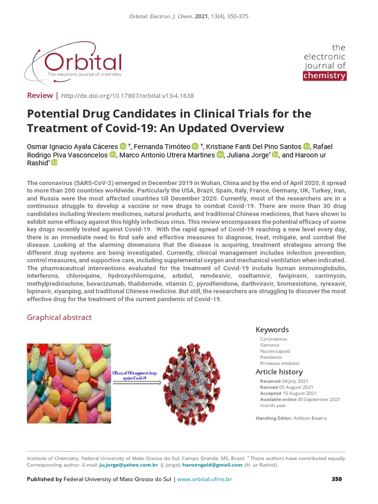 Potential Drug Candidates in Clinical Trials For The | PDF | Virus ... Potential Drug Candidates in Clinical Trials For The | PDF | Virus ...