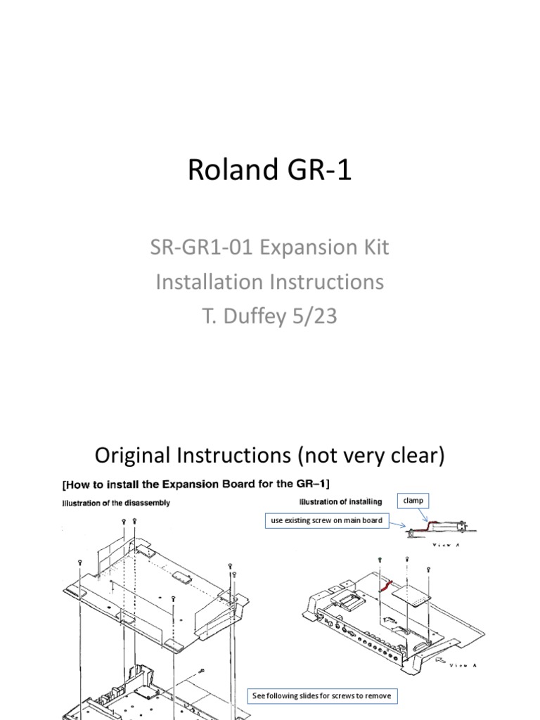 Roland SR-GR1-01 Expansion Kit Installation Instructions | PDF